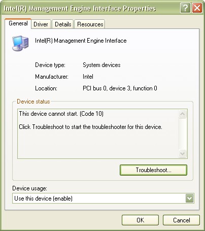 troubleshoot-hardware - Intel(R) Management Engine Interface - Device ...